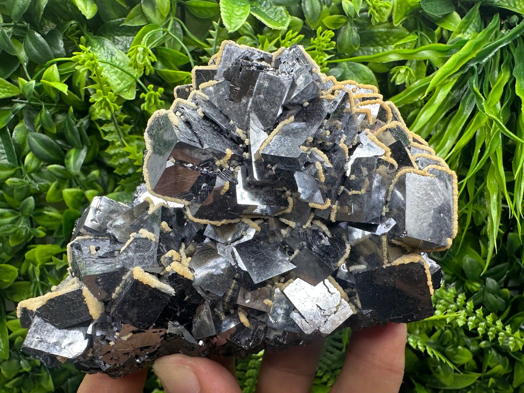 Skeletal Galena With Dolomite and Calcite, Kryshev Dol Mine, Bulgaria ...