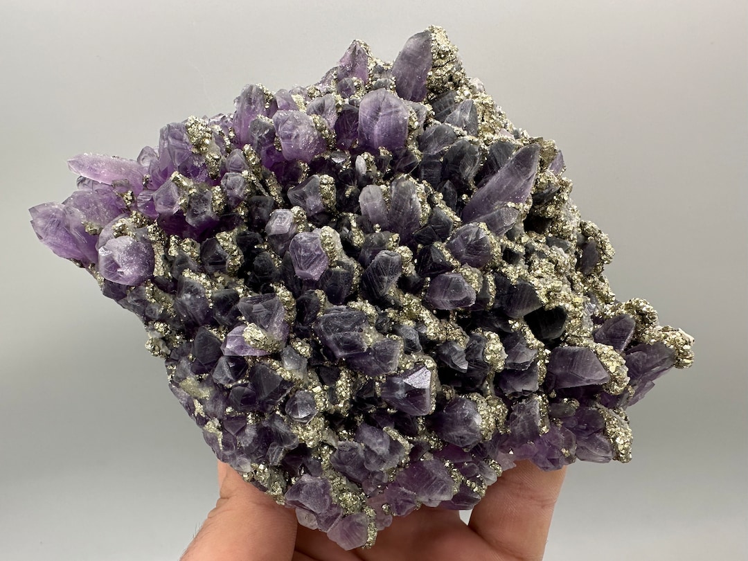 Wonderful Amethyst Phantom Whit Pyrite,narural Minerals,collection ...