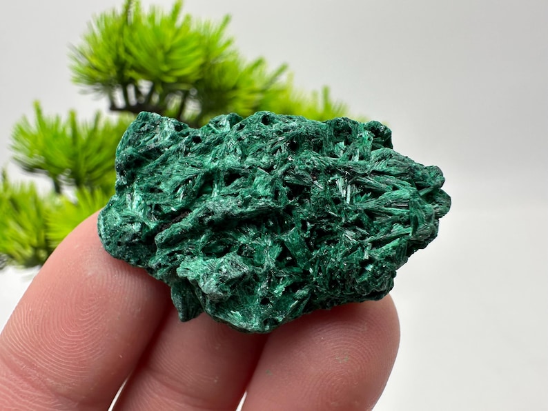 Fibrous Malachite Crystal, Congo Mineral Specimen, Home Decor Stone ...