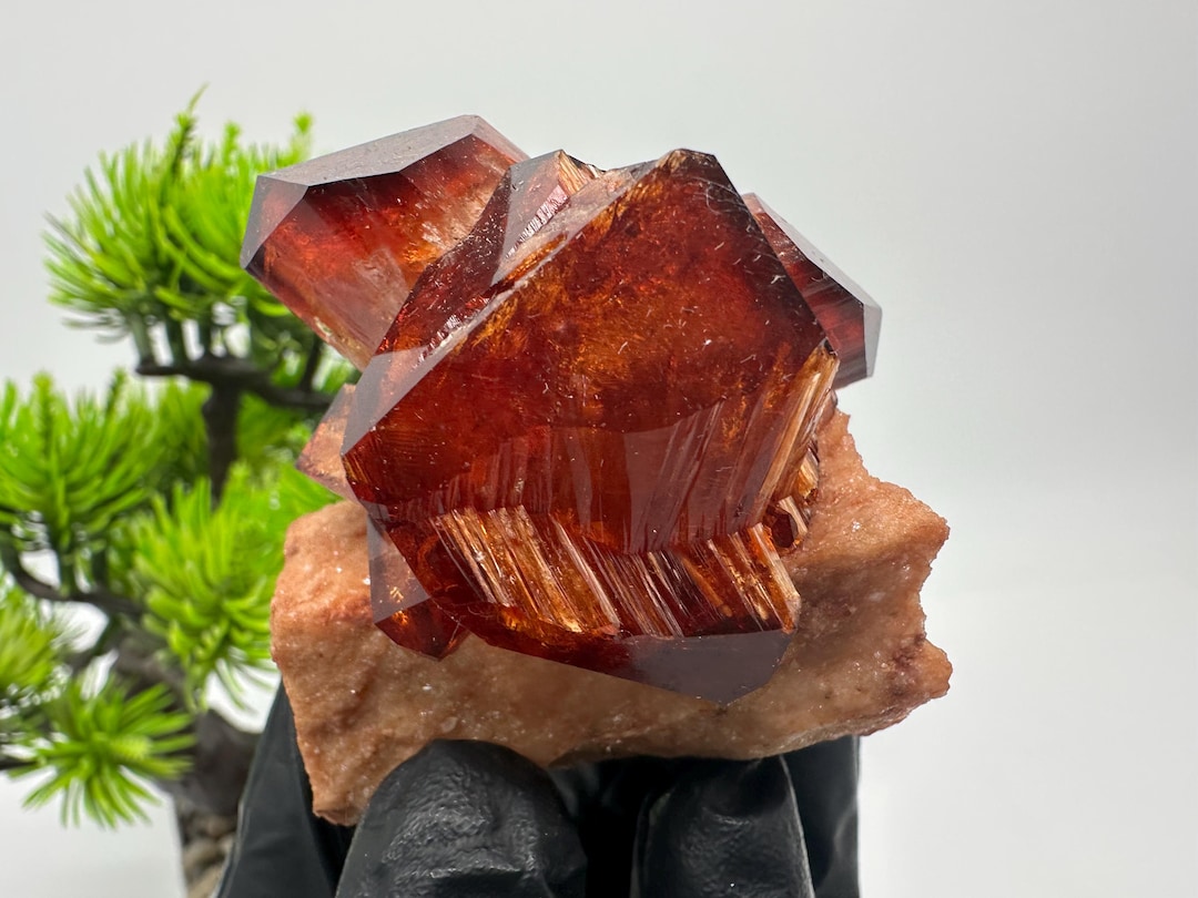 Orange-brown Arcanite Crystal on Matrix - Santa Ana Tin Mine - Etsy UK