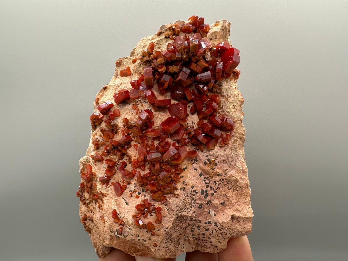 Red Vanadinite on Matrix From Morocco,crystal, Mineral,specimen,cluster ...