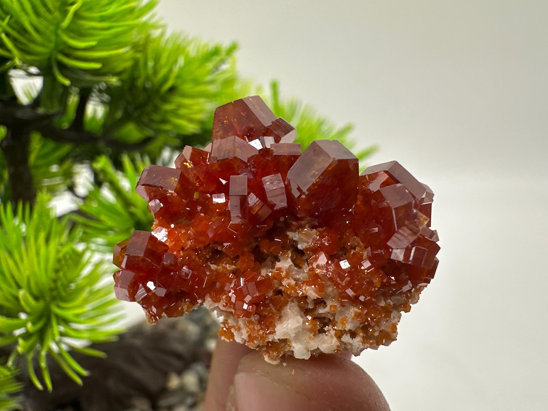 Red Vanadinite on Barite From Morocco,crystal, Mineral,specimen,cluster,vanadinite Crystal ...
