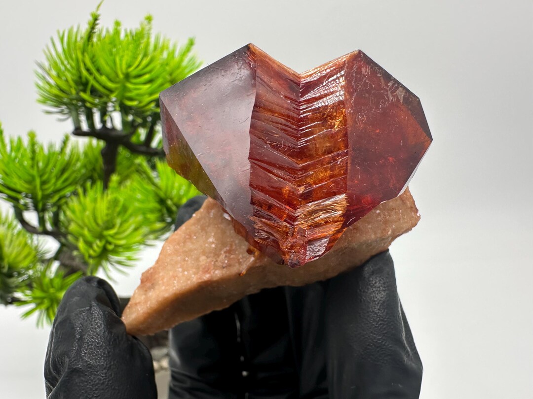 Orange-brown Arcanite Crystal on Matrix - Santa Ana Tin Mine - Etsy