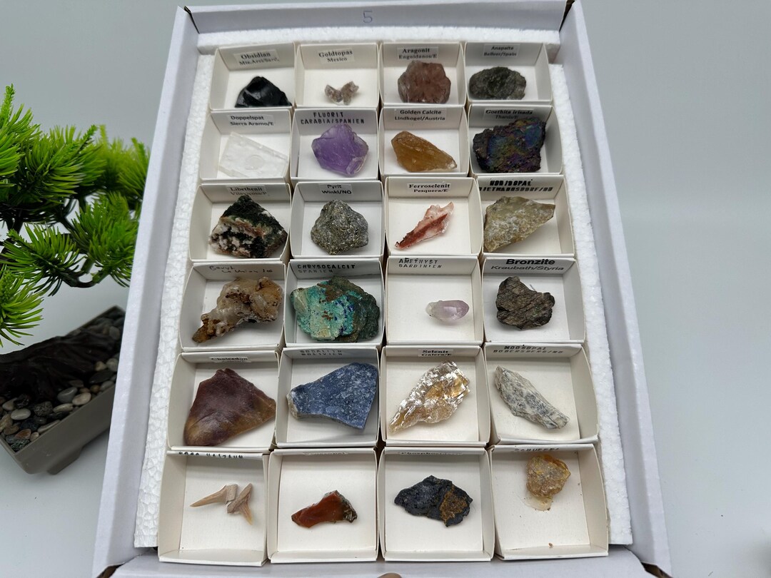 Set of 24 Different International Crystals,minerals,flat Minerals,flat ...