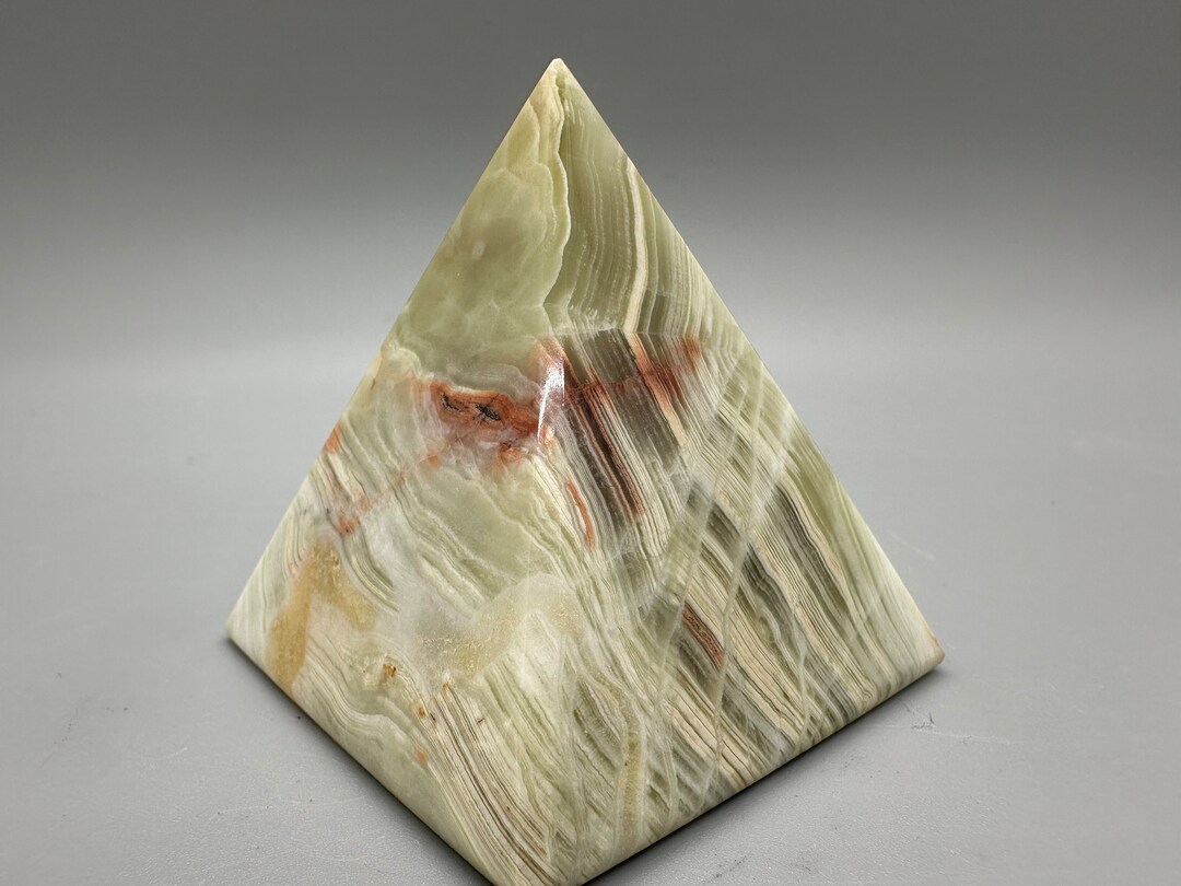 Green Onyx Crystal Pyramid 8cm,grade Multi Green Marble Onyx Pyramid ...