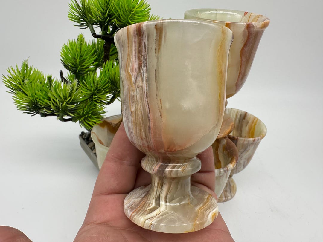Vintage Natural Onyx Goblet: Stone Wine Cup, Barware - Etsy