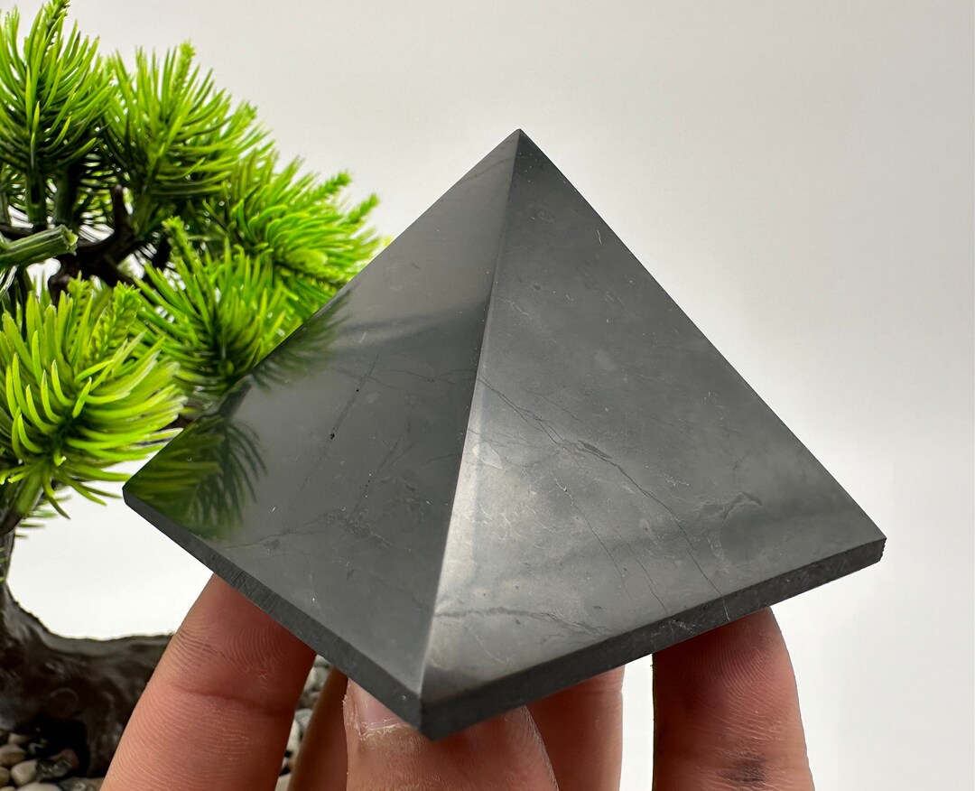 Shungite Pyramid 7cm,polished Shungite Pyramid,4g 5G EMF and Radiation ...