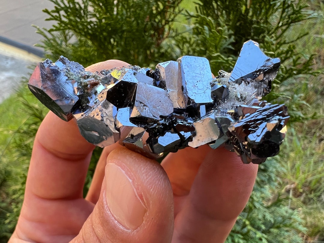 Perfect Skeletal Shiny Silver GALENA Whit Black Sphalerite and Quality ...