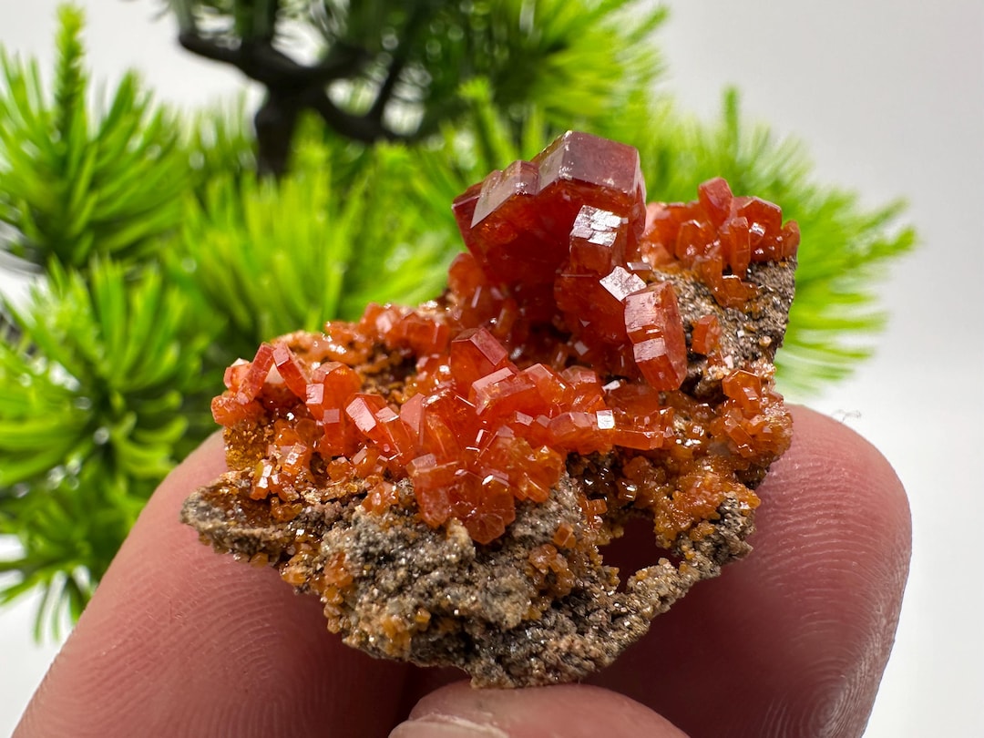Red Vanadinite on Barite From Morocco,crystal, Mineral,specimen,cluster ...