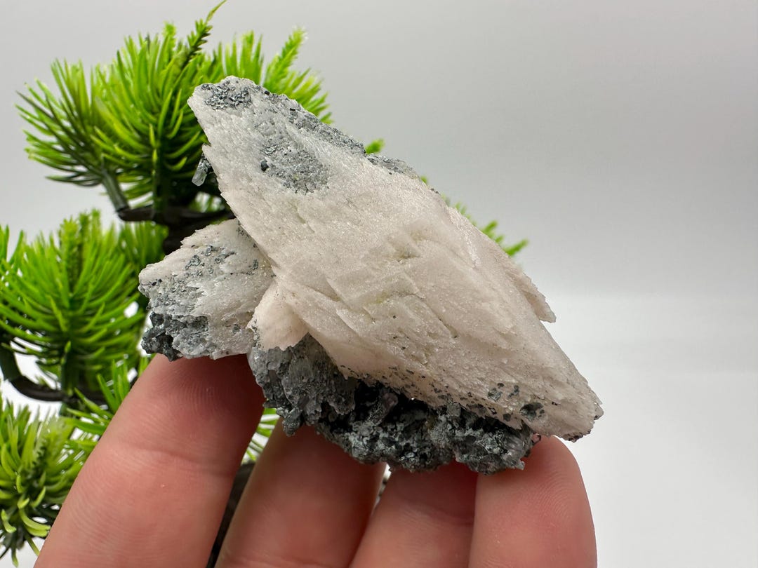 Calcite on Quartz and Chlorite Mineral Specimen, Bulgaria - Etsy