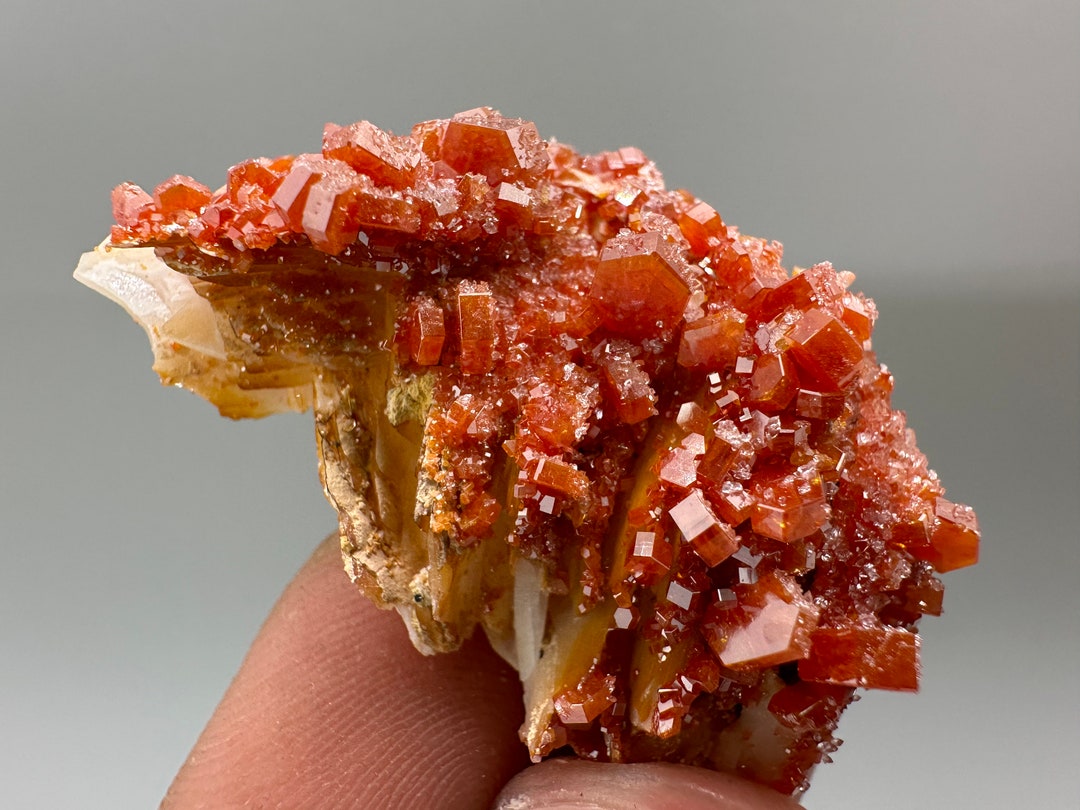 Red Vanadinite on Barite From Morocco,crystal, Mineral,specimen,cluster ...