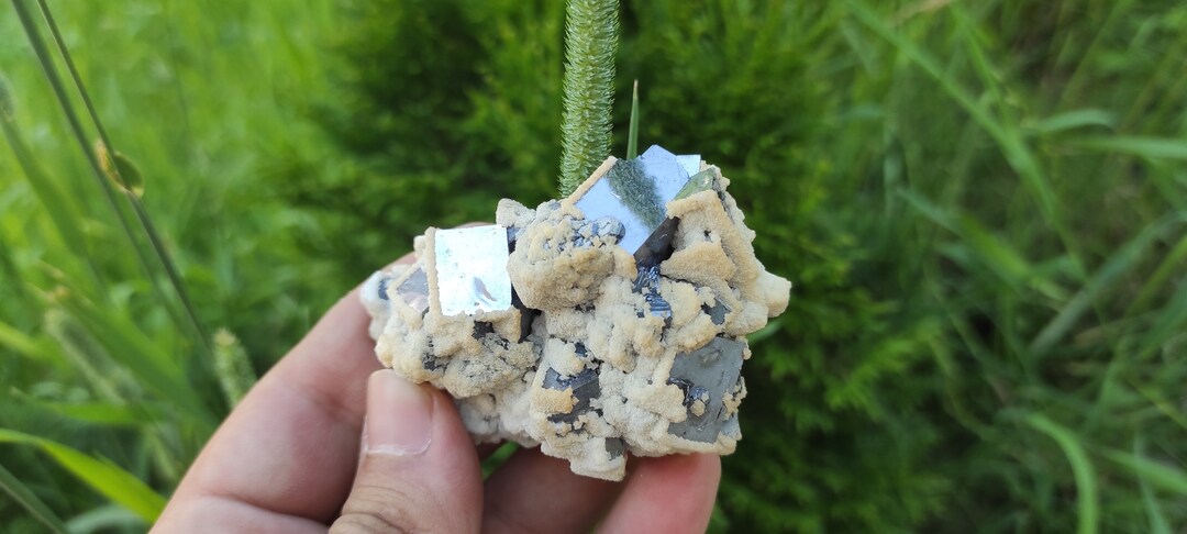 Skeletal Galena Cubes With Calcite Dolomite - Krushev Dol Mine Mineral ...