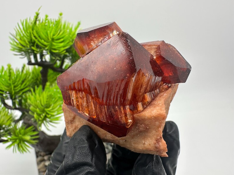 Orange-brown Arcanite Crystal on Matrix - Santa Ana Tin Mine - Etsy UK