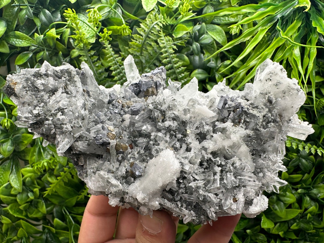 Galena Pyrite Calcite on Quartz, Chlorite Inclusions, Borieva Mine ...