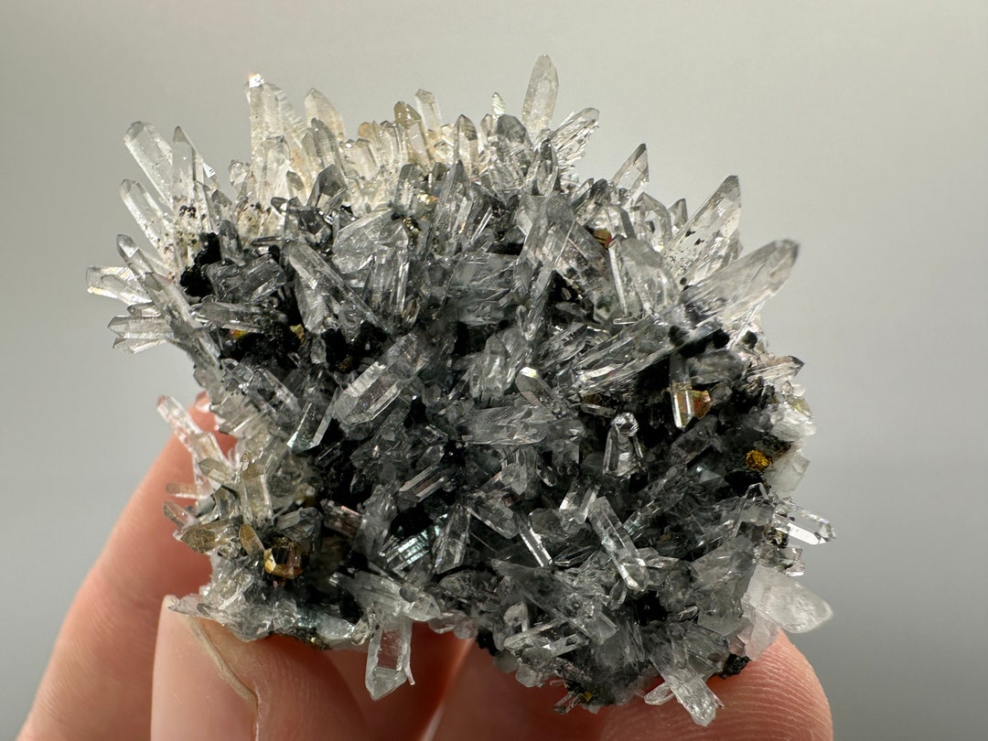 Stunning Pyrite Sphalerite on Transparent Quartz Natural Minerals ...
