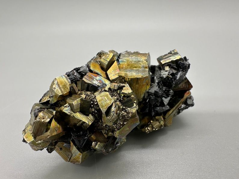 Pyrite on Sphalerite: Natural Crystal Home Decor, Bulgaria - Etsy