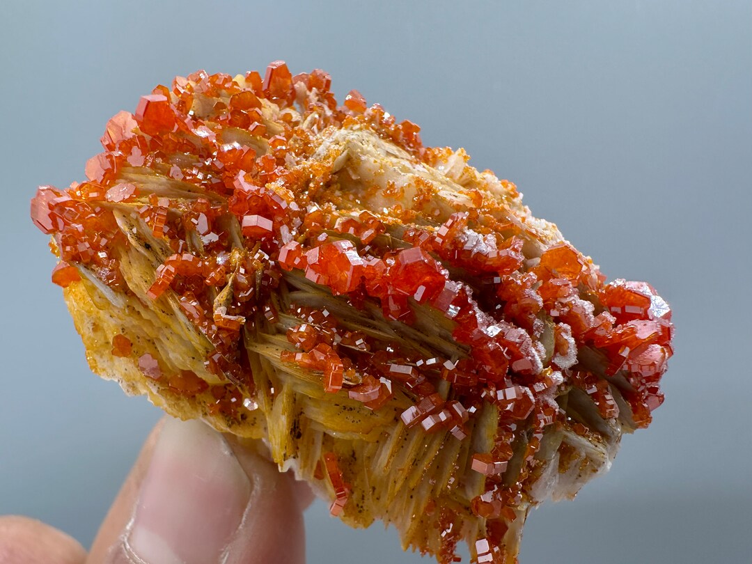 Red Vanadinite on Barite From Morocco,crystal, Mineral,specimen,cluster ...