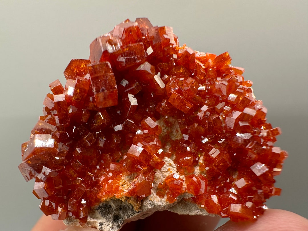 Red Vanadinite on Barite From Morocco,crystal, Mineral,specimen,cluster ...