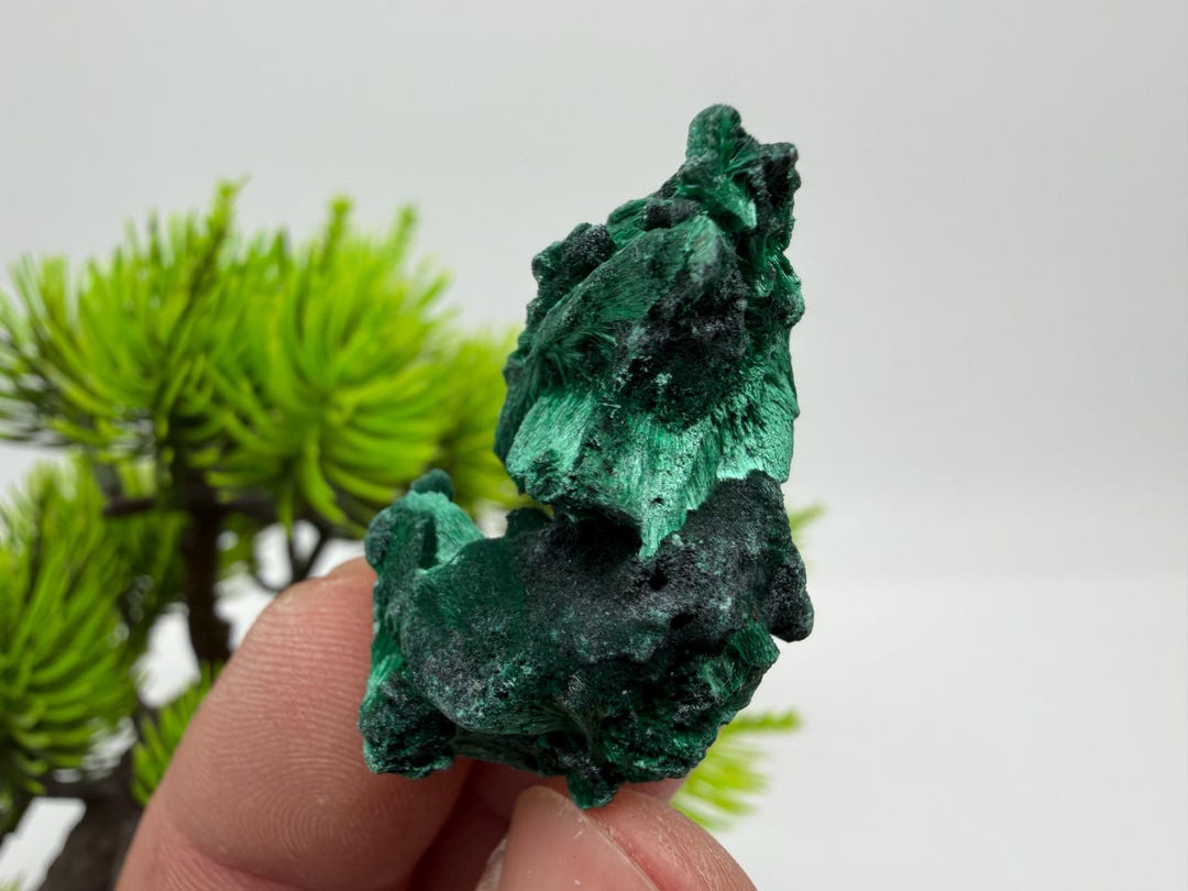 Fibrous Malachite Stone: Congo Mineral Specimen, Home Decor - Etsy