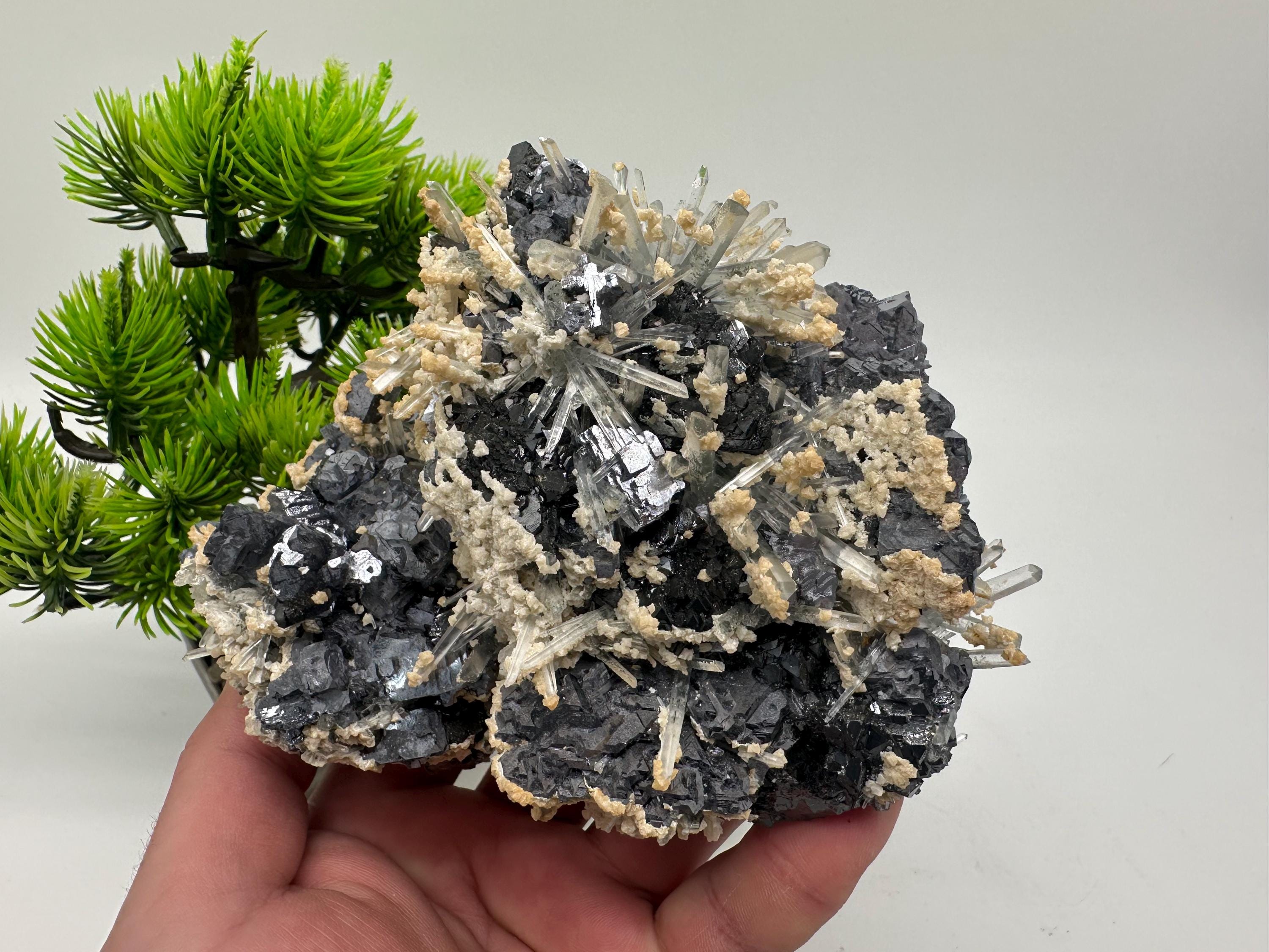 Galena Spinel Law Mineral Specimen With Quartz and Calcite - Etsy