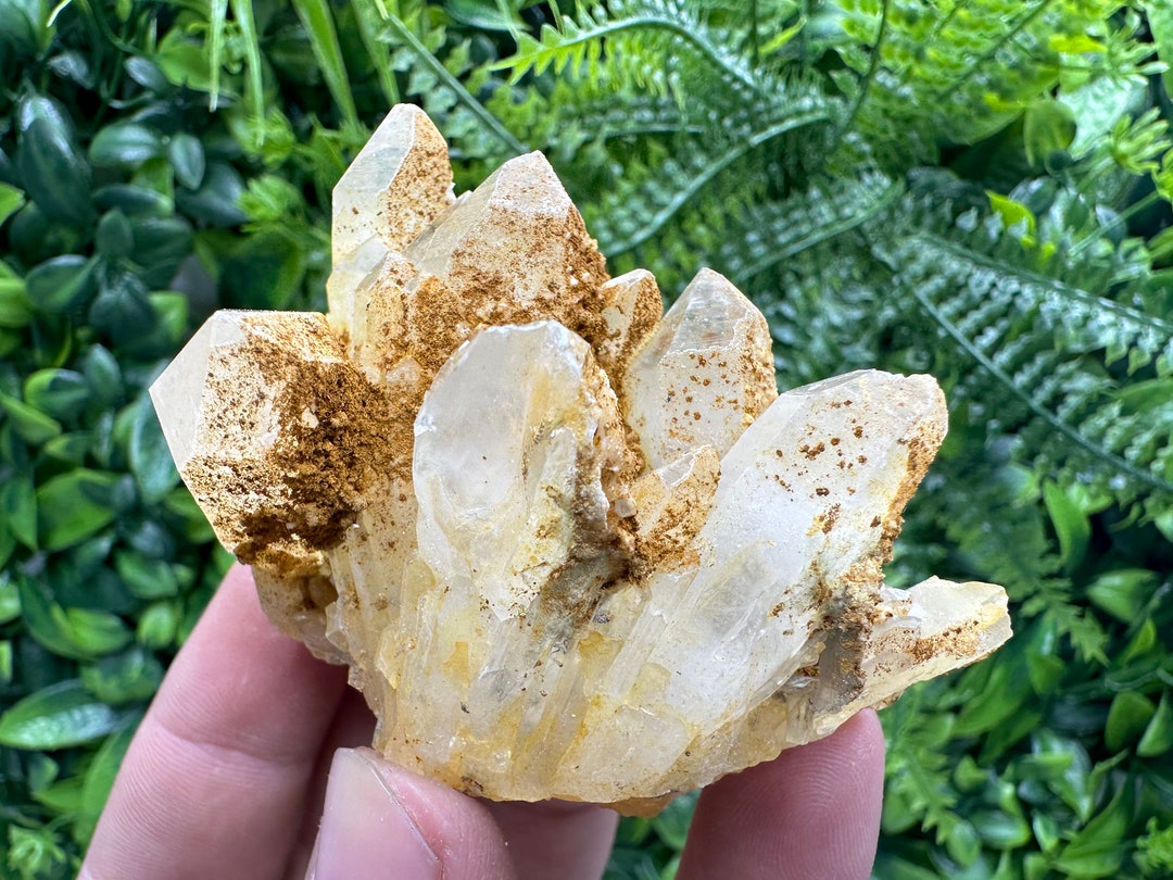 Quartz With Iron Oxide Limonite: Natural Mineral Crystal Decor - Etsy