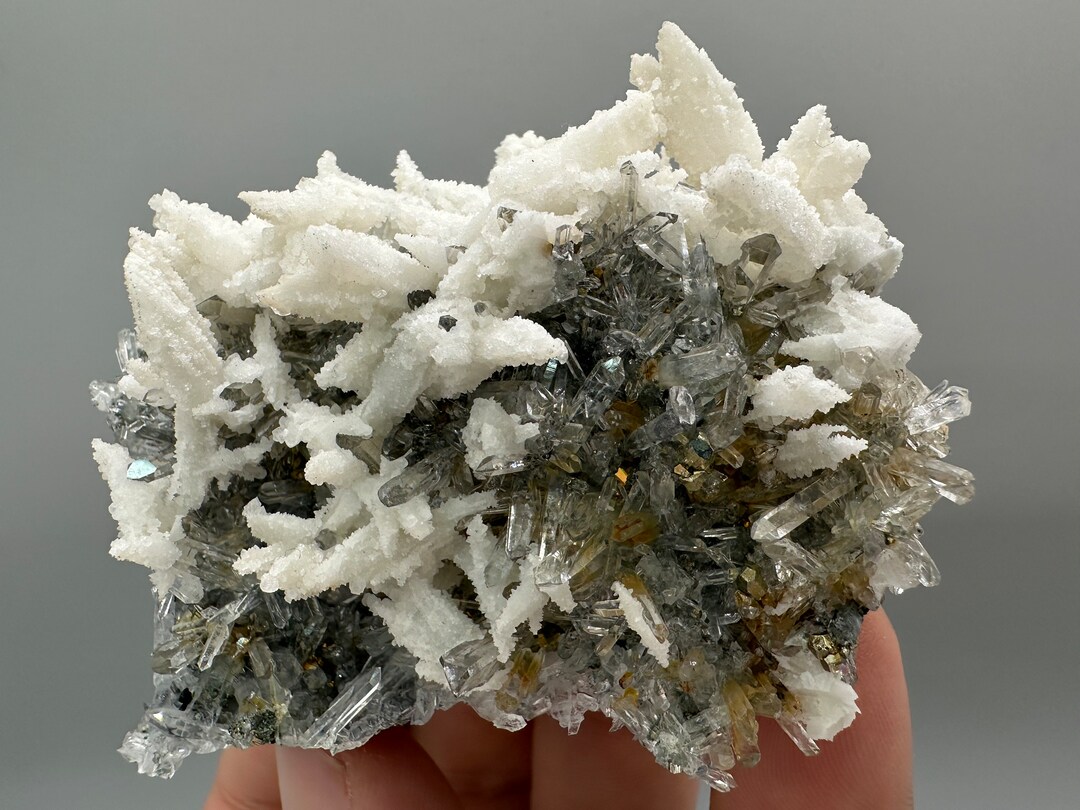 Wonderful Colour Pyrite on Quartz Whit Calcite Collection,gift Natural ...