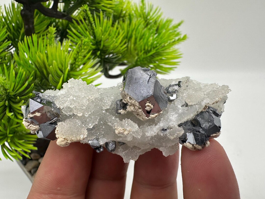 Spinel Law Galena on Chalcedony, Krushev Dol Bulgaria Mineral Specimen ...