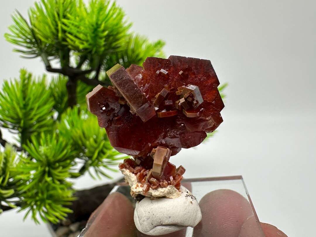 Red Vanadinite on Barite From Morocco,crystal, Mineral,specimen,cluster,vanadinite Crystal ...