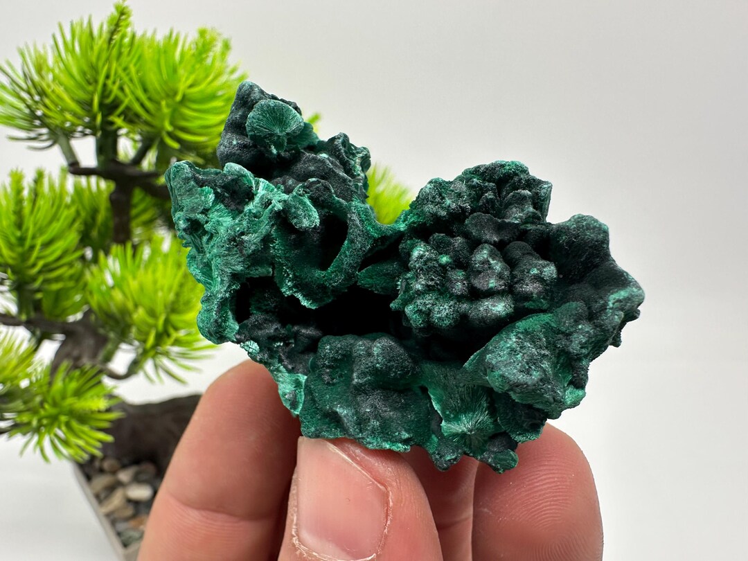 Fibrous Malachite Crystal: Congo Mineral Specimen, Green Chakra Stone ...