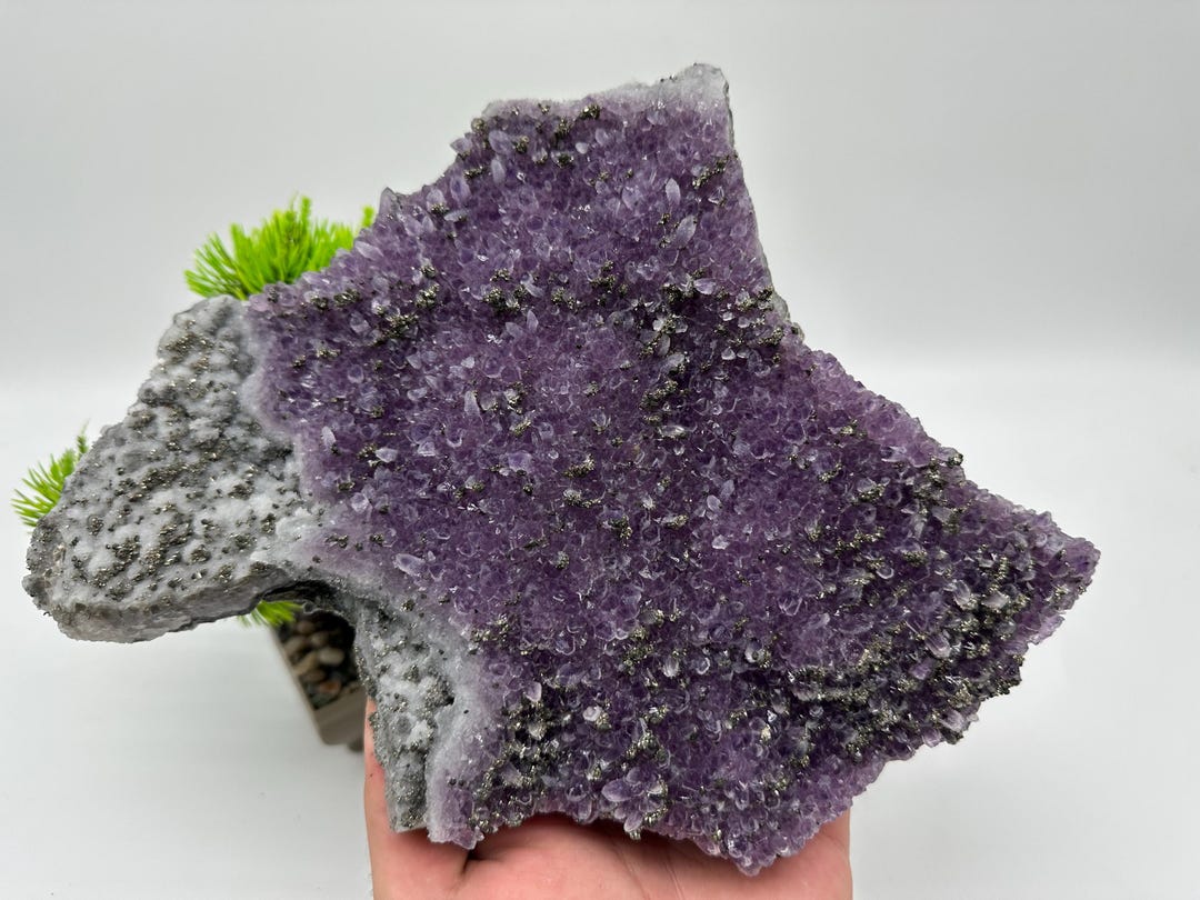 Stunning Amethyst Rare Deep Purple Minerals Whit Pyrite Natural ...