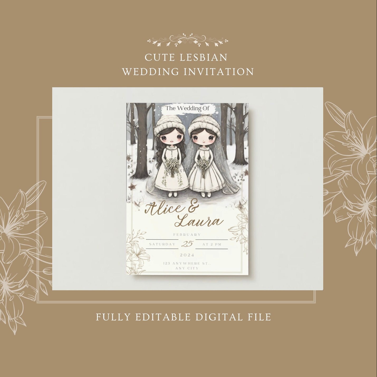 Lesbian Greeting Card Wedding LGBTQ Women Lesbian Wedding Lesbian ...