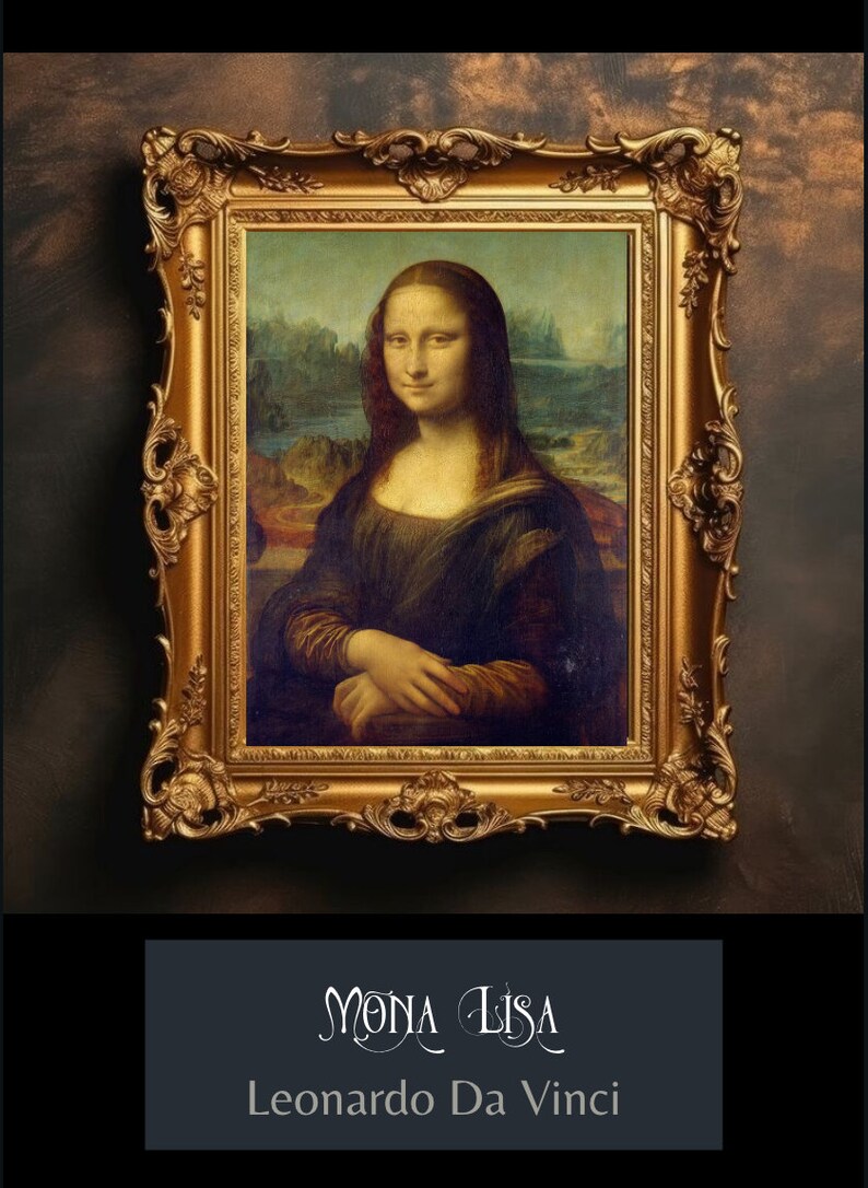 Da Vinci Print Mona Lisa Svg Mona Lisa Poster Leonardo Da - Etsy