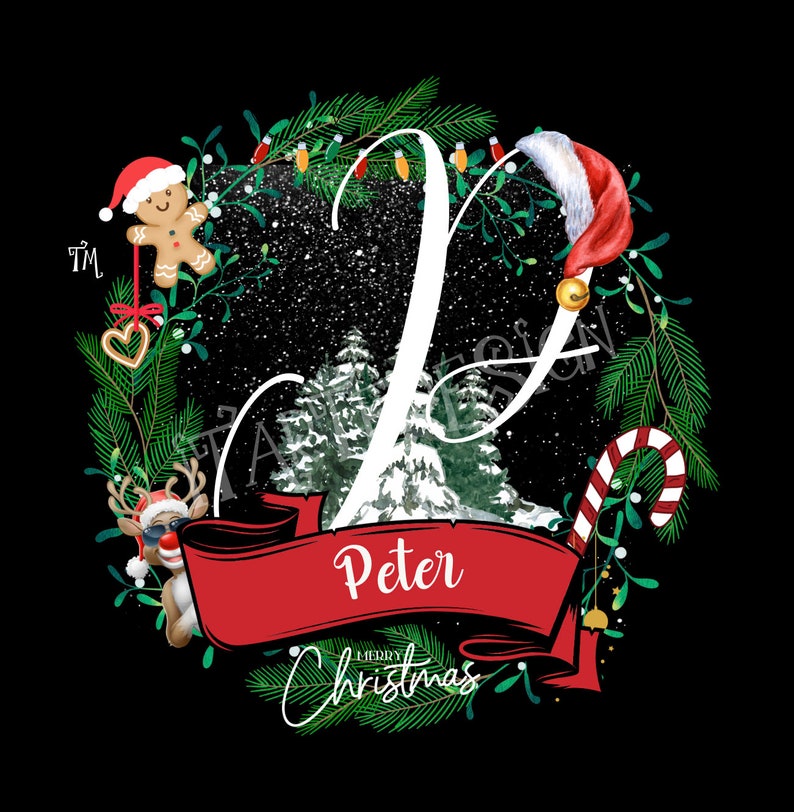 Christmas Monogram SVG PNG Christmas 26 Alphabet Christmas Font SVG ...