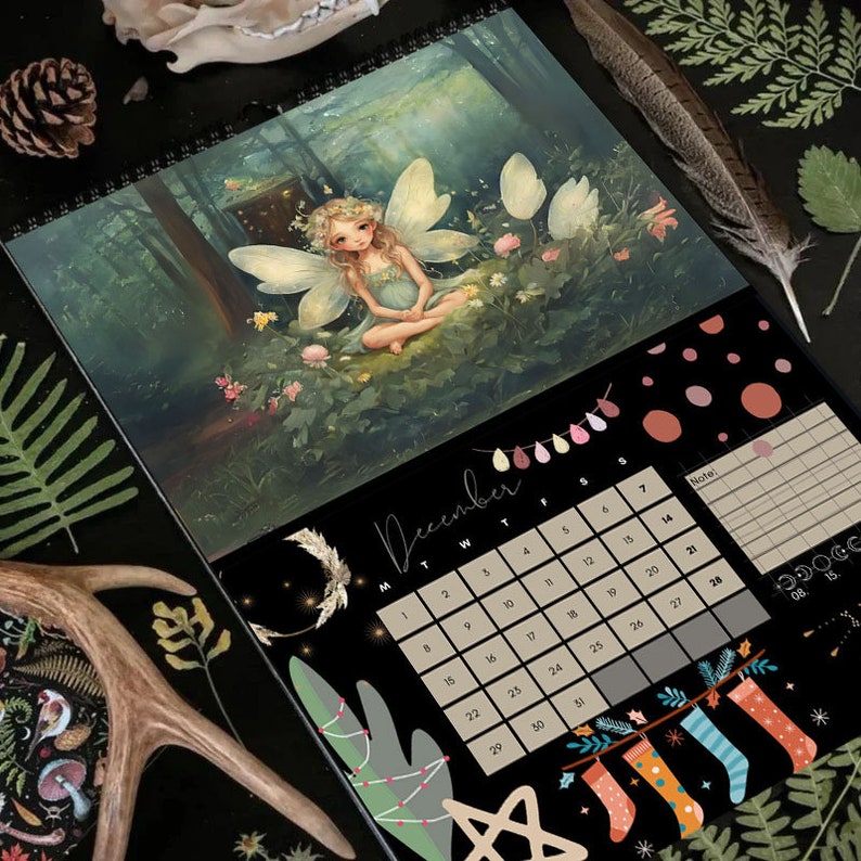 Awesome Fairy Garden Calendar Printable Calendar 2024 Monthly Planner ...