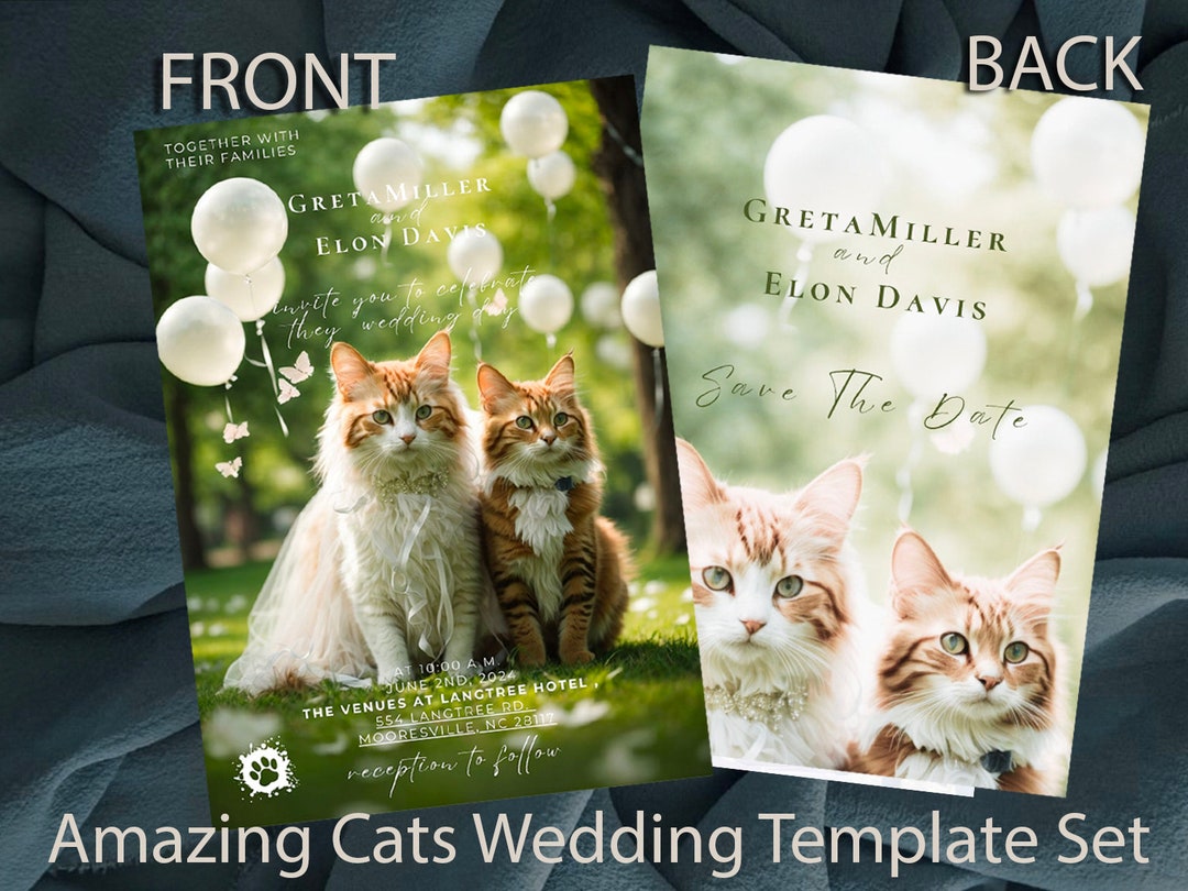 Different Wedding Invitation Card Cats Wedding Invitation Template ...