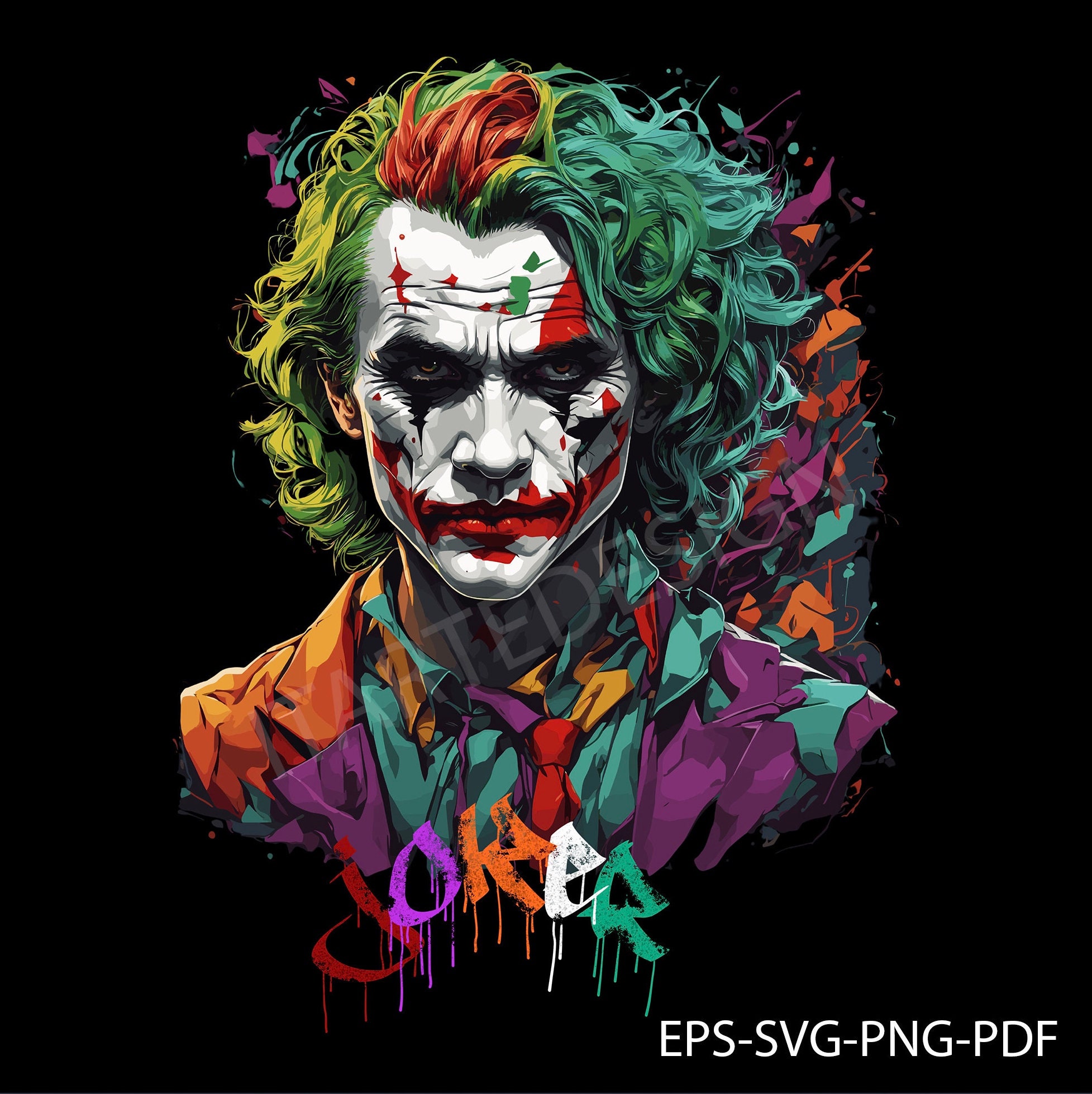 Joker Png Graphic Tees for Men or Women Joker PNG 4k Cmyk High ...