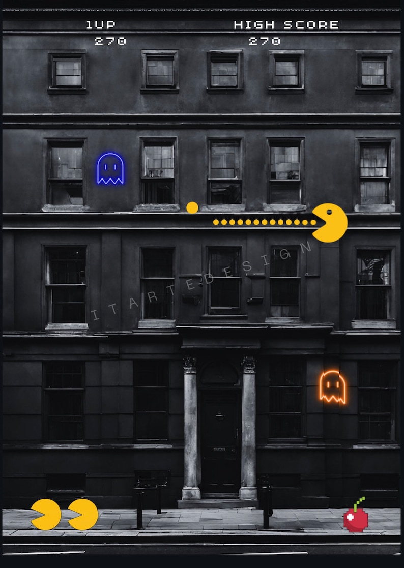 Pac Man Svg 80s Png Background Vintage Pacman Svg Decorations Black and ...