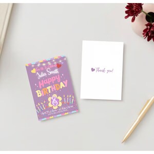 Editable Birthday Invitation Purple Happy Birthday Join Us Party ...