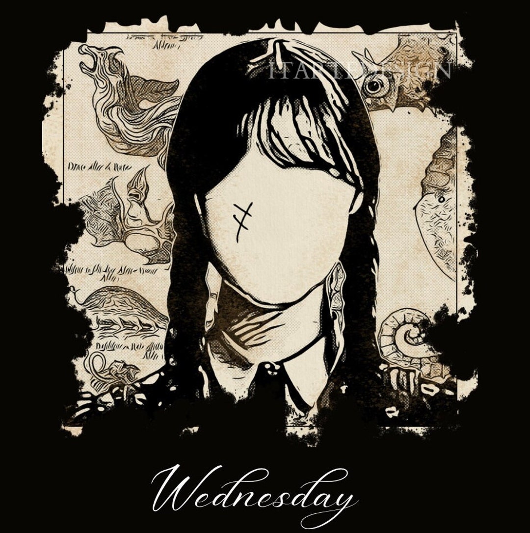 Wednesday Addams Design Character Monogram Digital File for Wall Art 90 ...