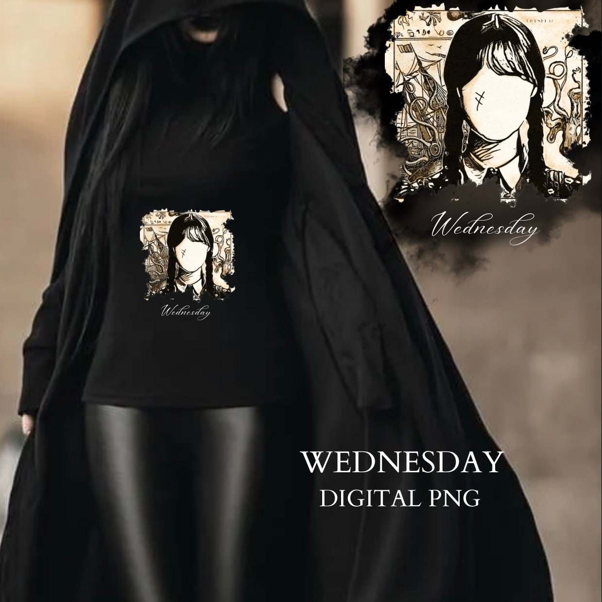 Wednesday Addams Design Character Monogram Digital File for Wall Art 90 ...