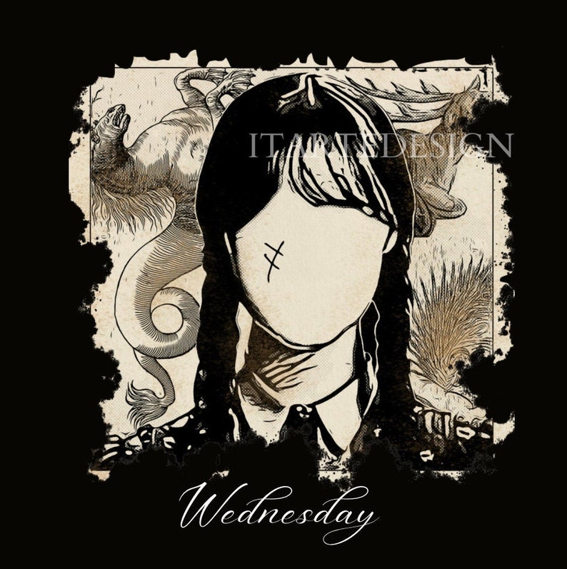 Wednesday Addams Design Character Monogram Digital File for Wall Art 90 ...
