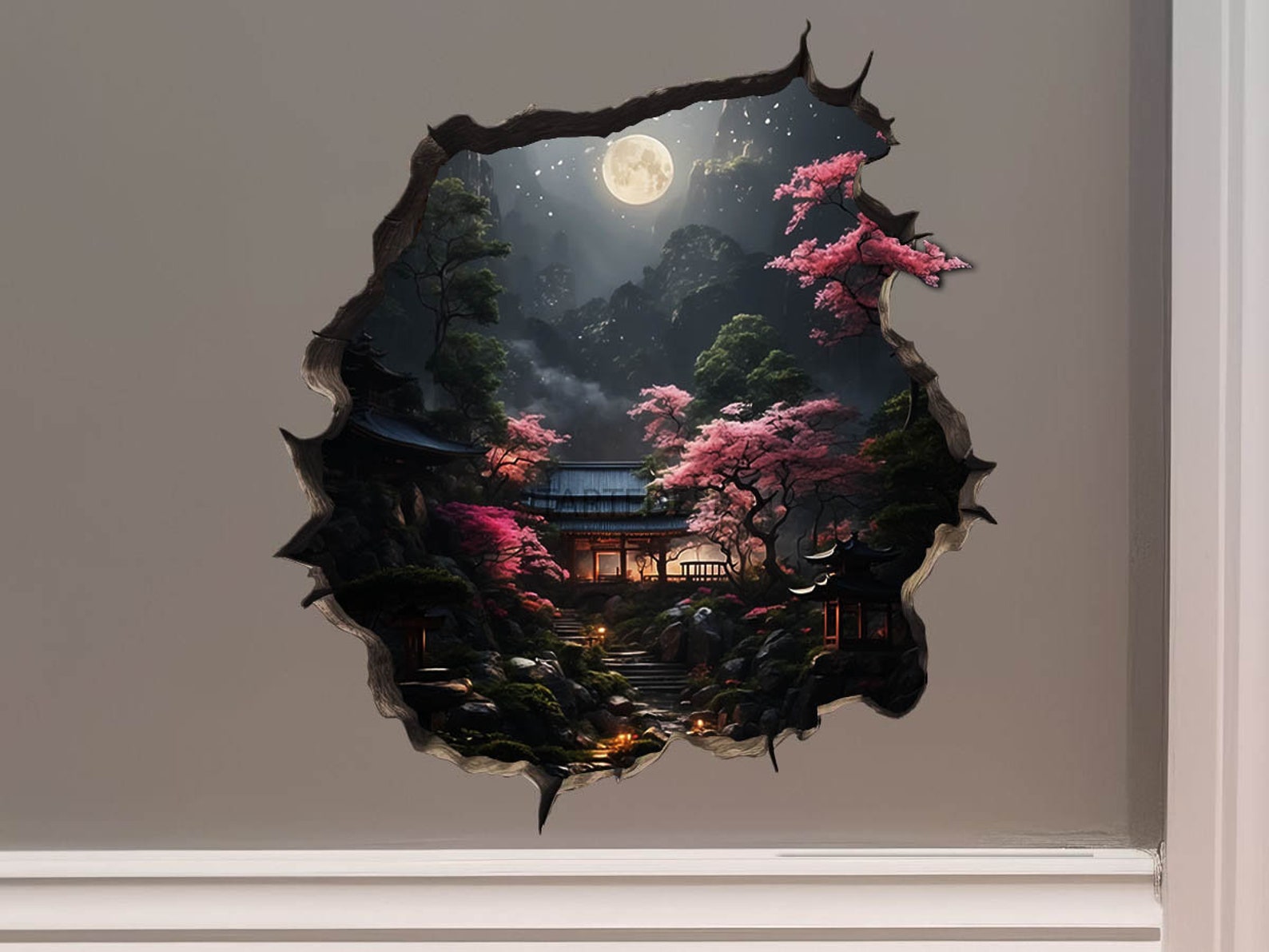 3D Magic Hole Wall Decal Sticker Removable Wall Decoration Awesome Gift ...