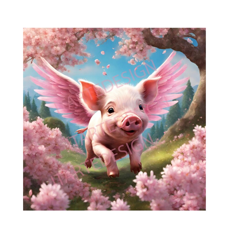 Flying Pigs Art Flying Pigs Drawing Files Bundle 26 Digital Files ...