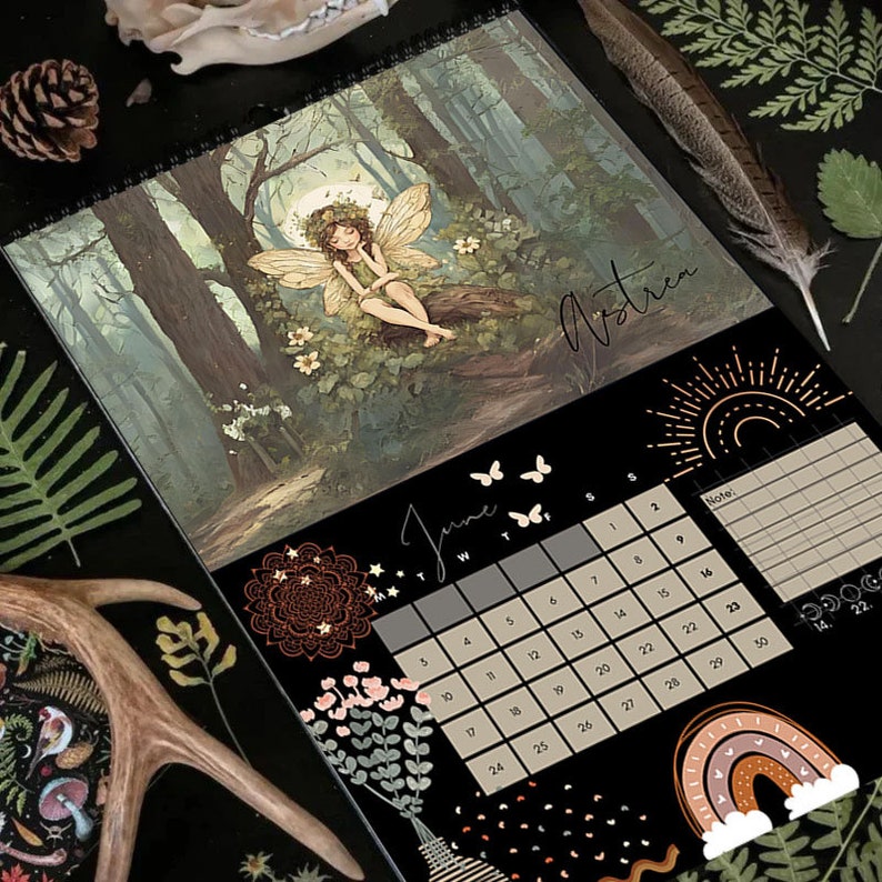 Awesome Fairy Garden Calendar Printable Calendar 2024 Monthly Planner ...