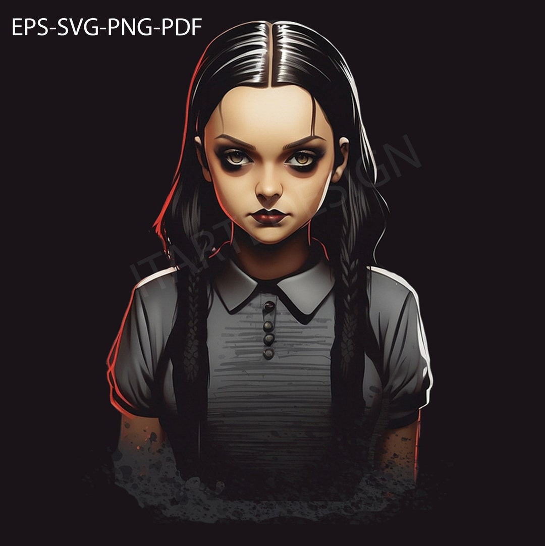 Sticker in Wednesday Addams Style Svg With Editable Text Ready to Print ...