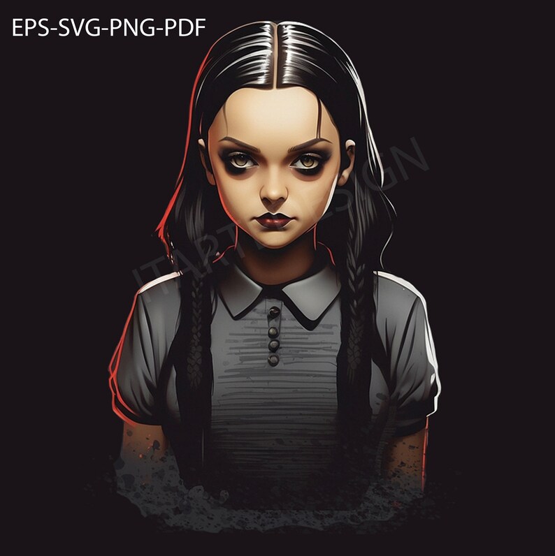 Sticker in Wednesday Addams Style Svg With Editable Text Ready to Print ...
