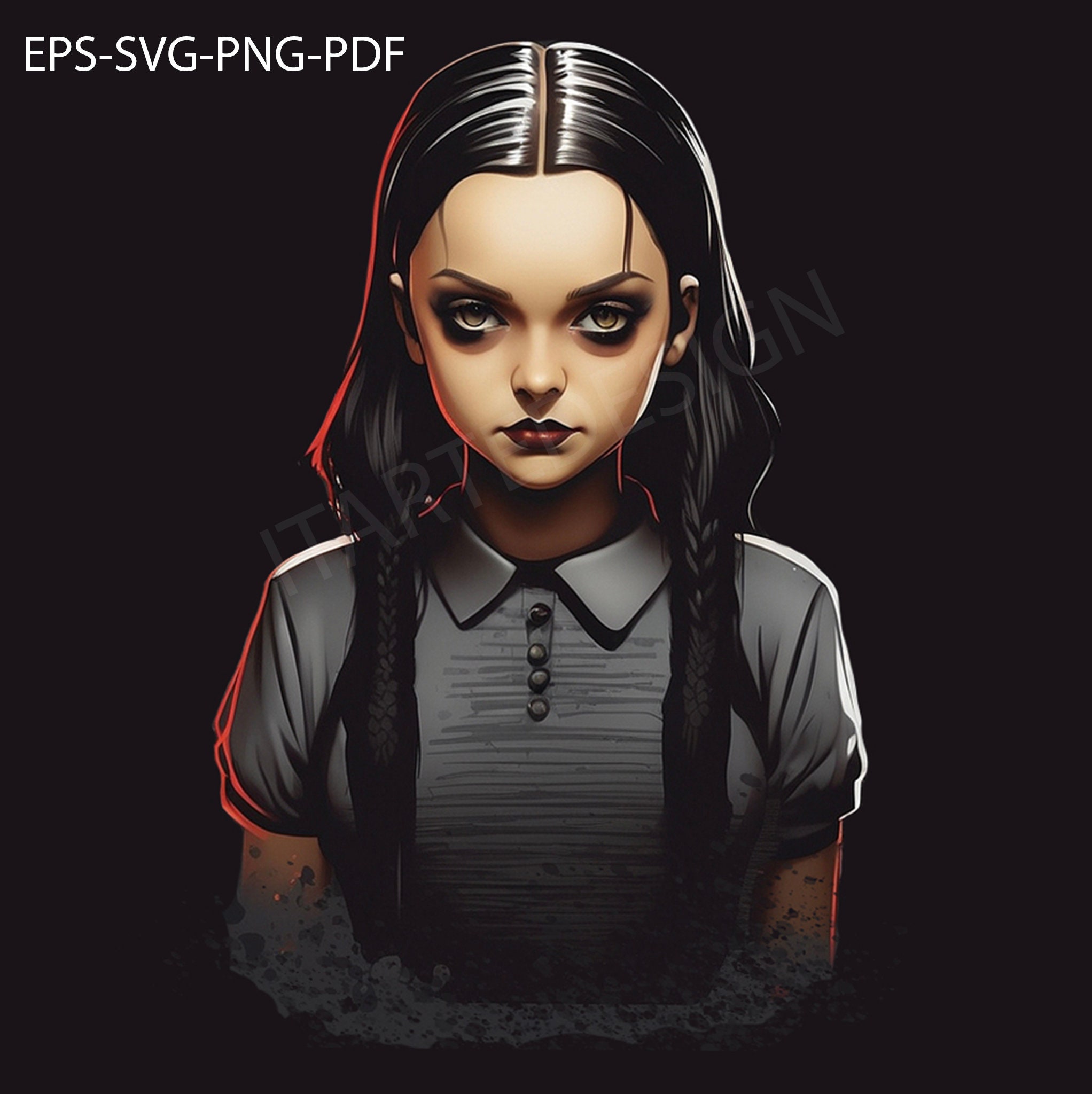 Sticker in Wednesday Addams Style Svg With Editable Text Ready to Print ...