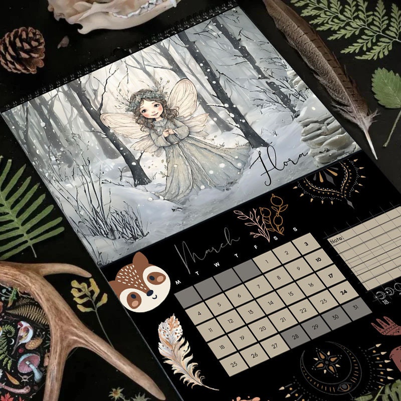 A3 Calendar 2024 Magic Fairy Garden Calendar Printable 2024 Monthly ...