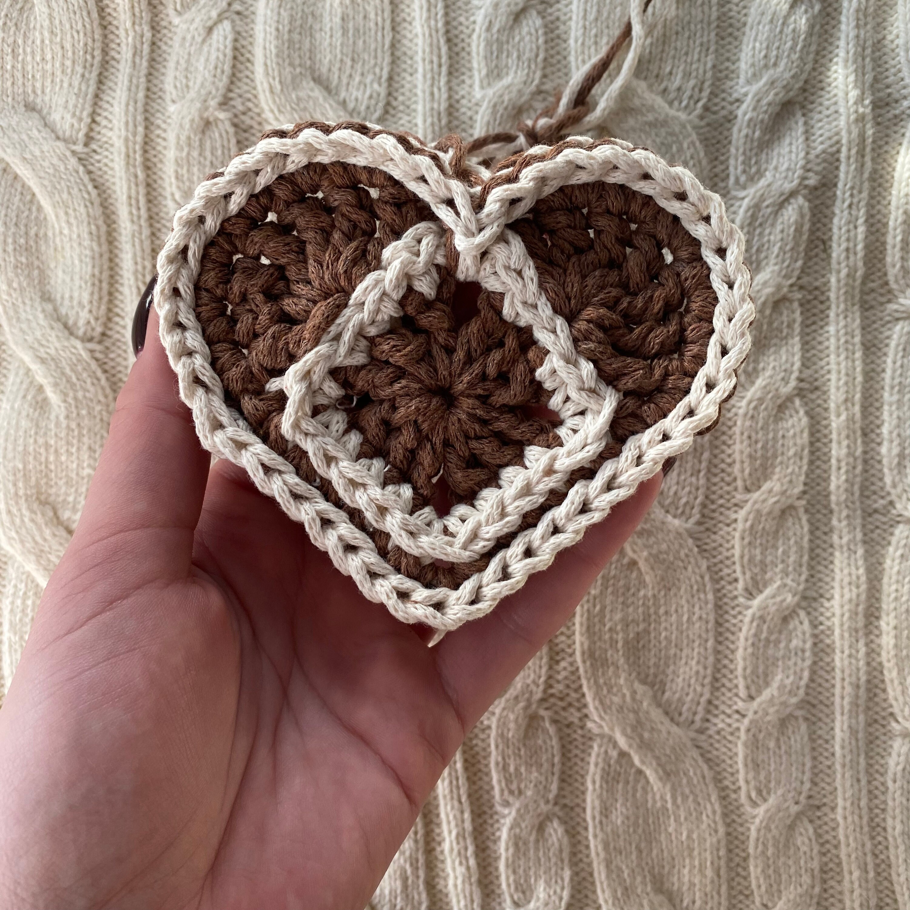 Crochet Gingerbread Heart | Christmas Ornament - Etsy
