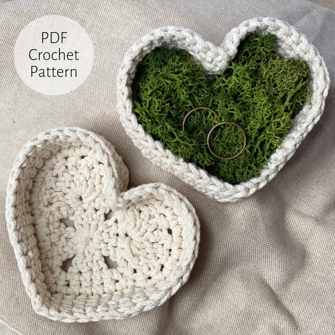 Crochet Heart Basket PDF Pattern: Beginner-friendly DIY Storage - Etsy